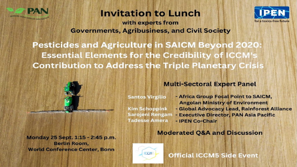 Invitation to Lunch Event at ICCM5 25. Sept. 2023 by PAN International ...